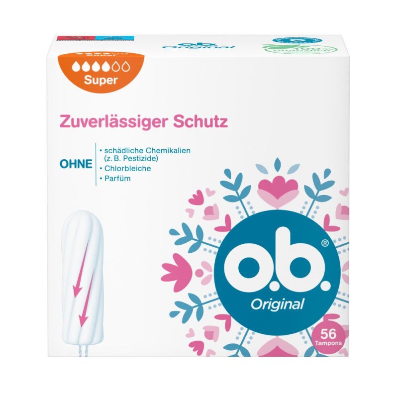 o.b. Original Tampons - super 56 pieces – buy online now! o.b. – Germ ...