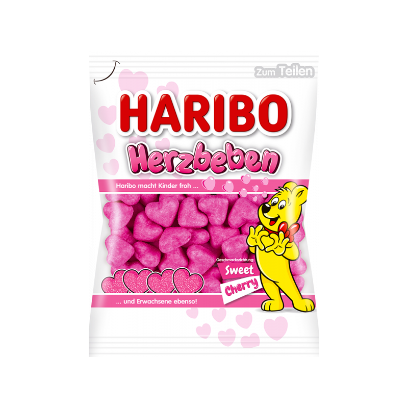 Haribo Heart Quake Sweet Cherry – buy online now! Haribo – German Can ...