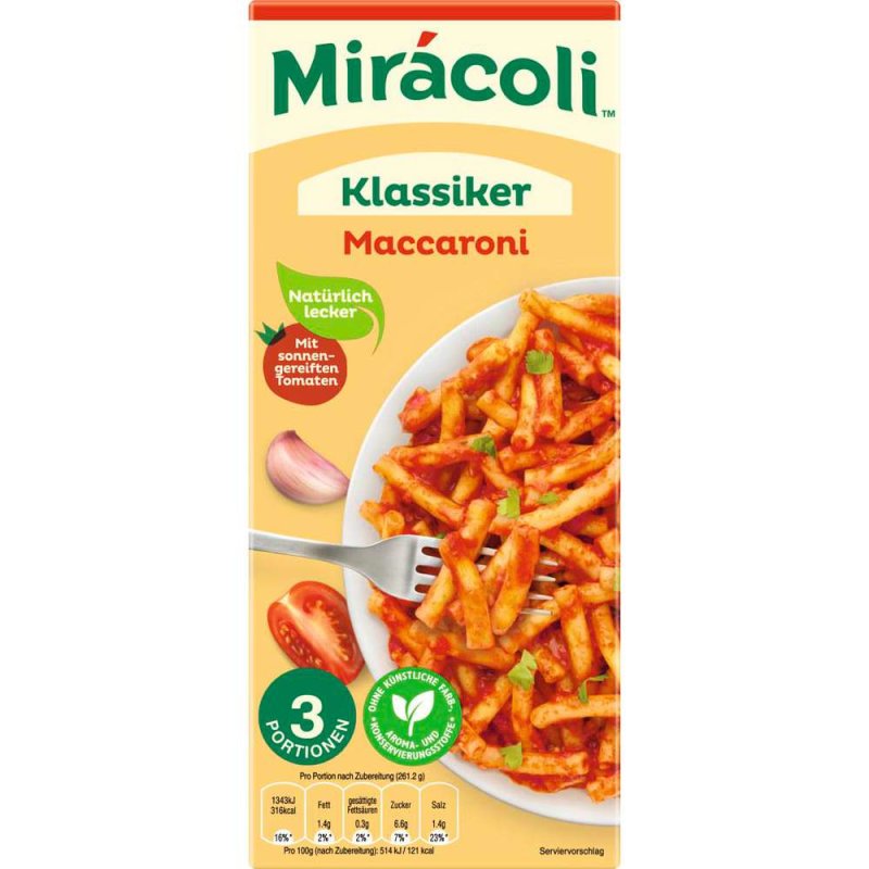 Miracoli macaroni with tomato sauce – buy online now! Miracoli – Germ ...